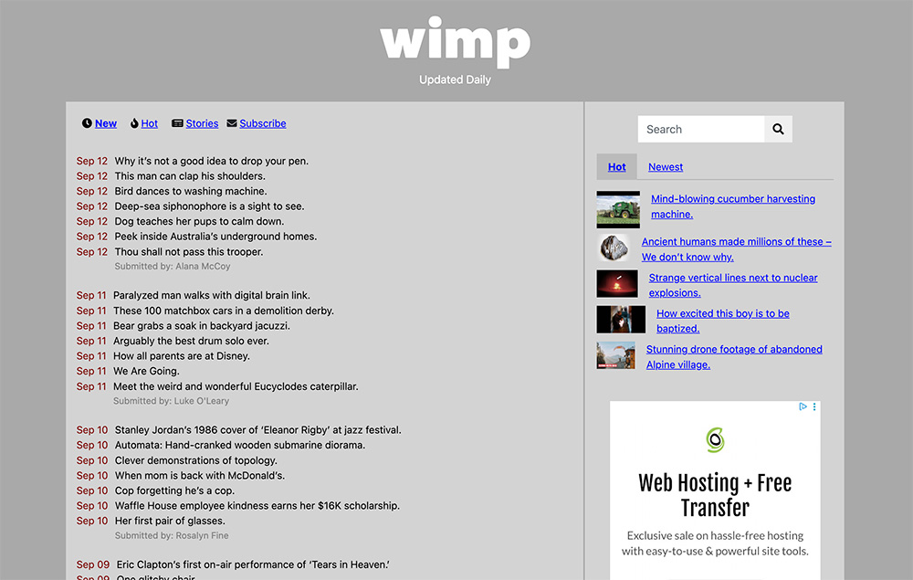 FREE Spreadsheet - Wimp.com Viral Pages